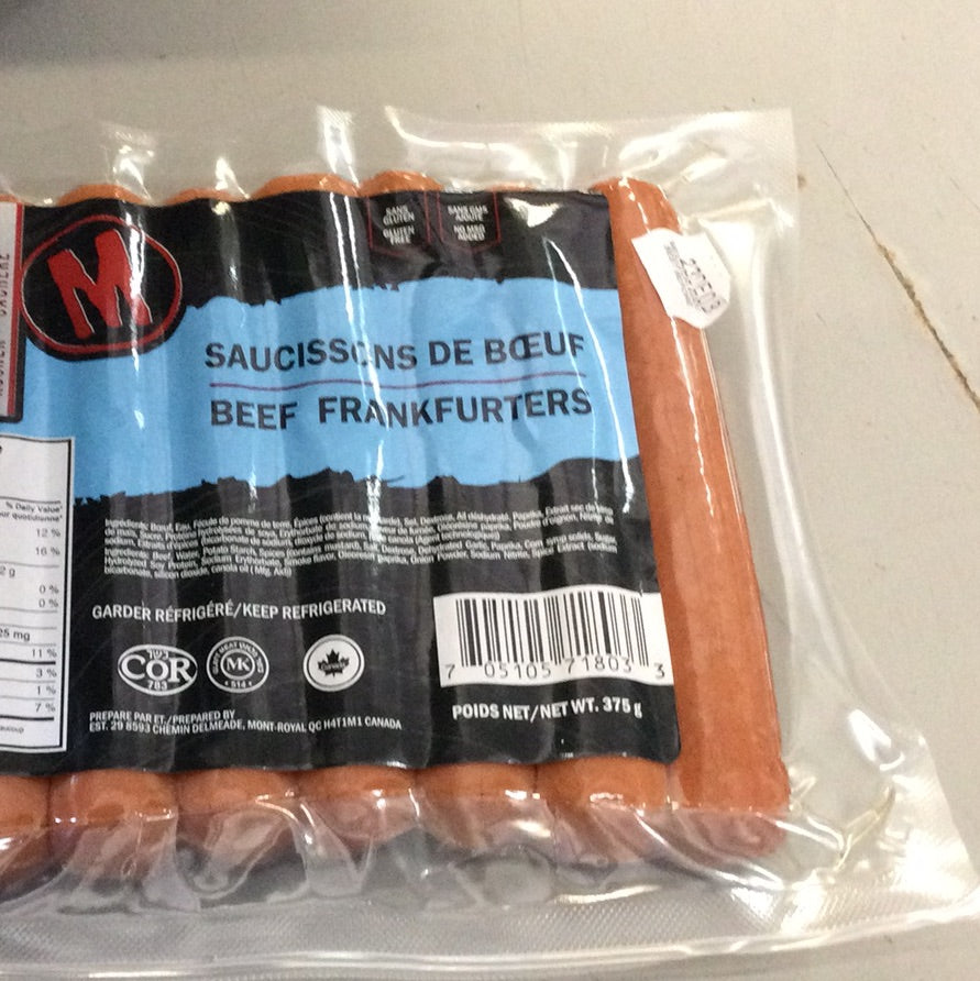 Kosher Mehadrin - Beef Hot Dog (regular) Frankfurters – KFWarehouseBC